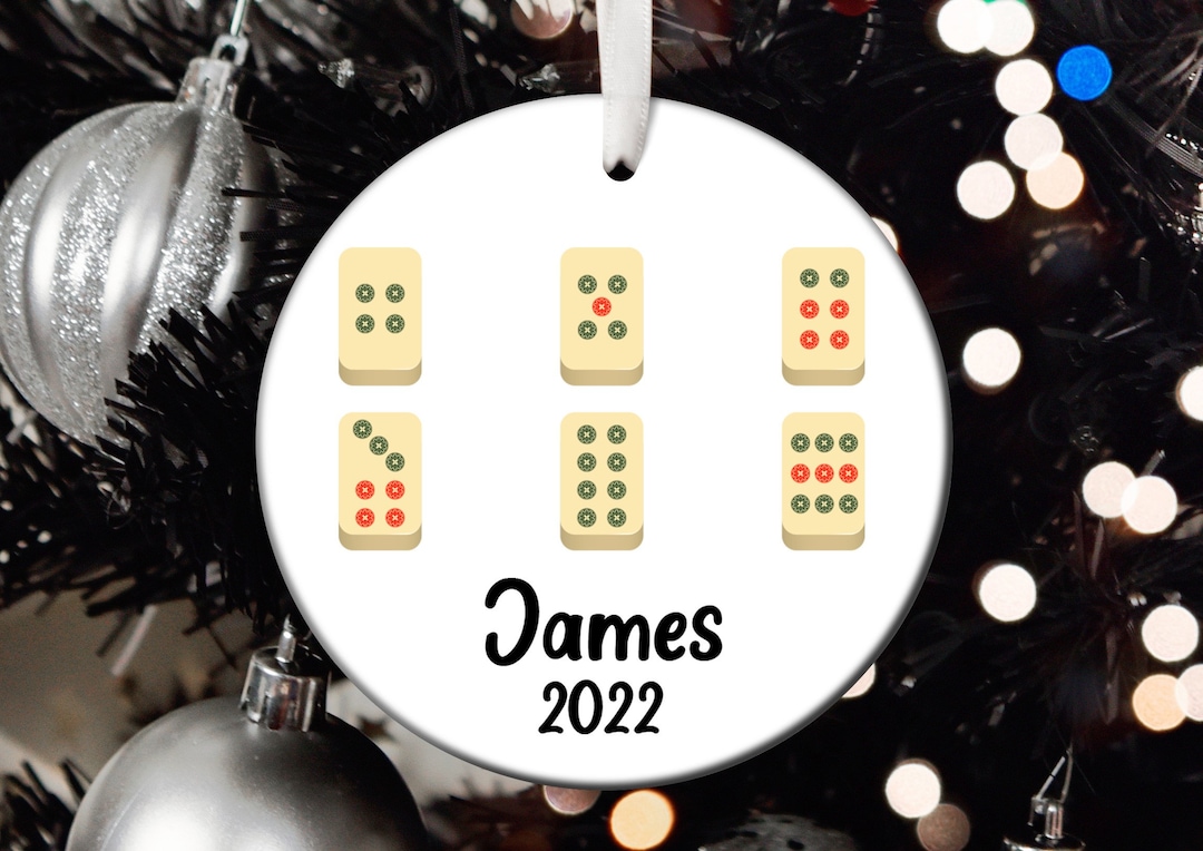 Personalized Mahjong Christmas Ornament, Mahjong Santa Ornament ...