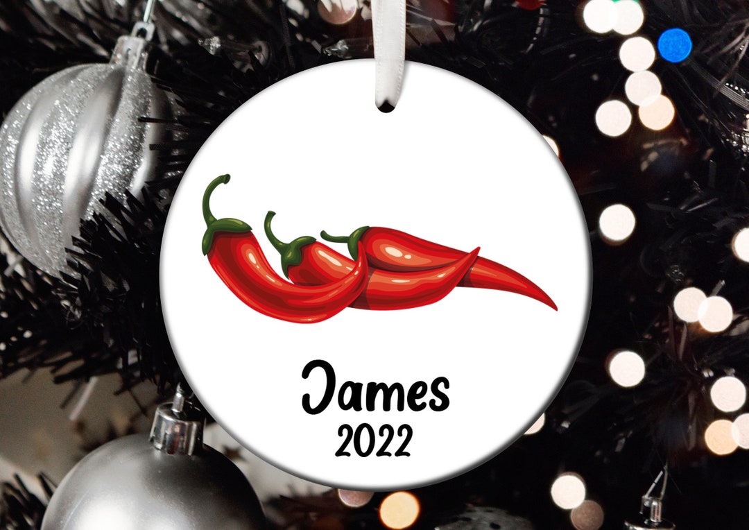 Personalized Chili Pepper Christmas Ornament, Chili Pepper Santa ...
