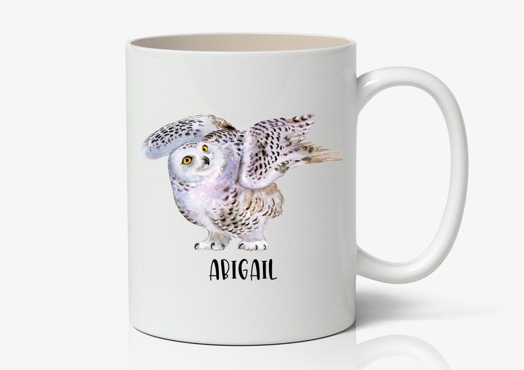 Custom Snowy Owl Mug, Snowy Owl Present, Snowy Owl Tumbler, Snowy Owl ...