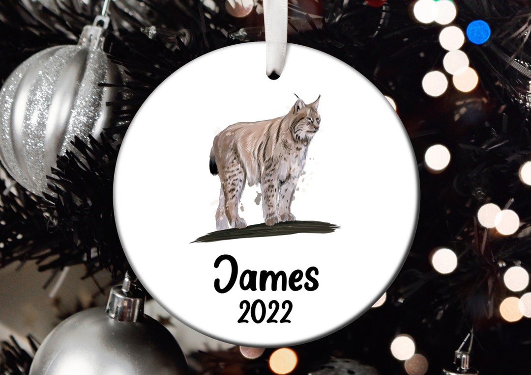 Personalized Bobcat Christmas Ornament, Bobcat Santa Ornament, Bobcat ...