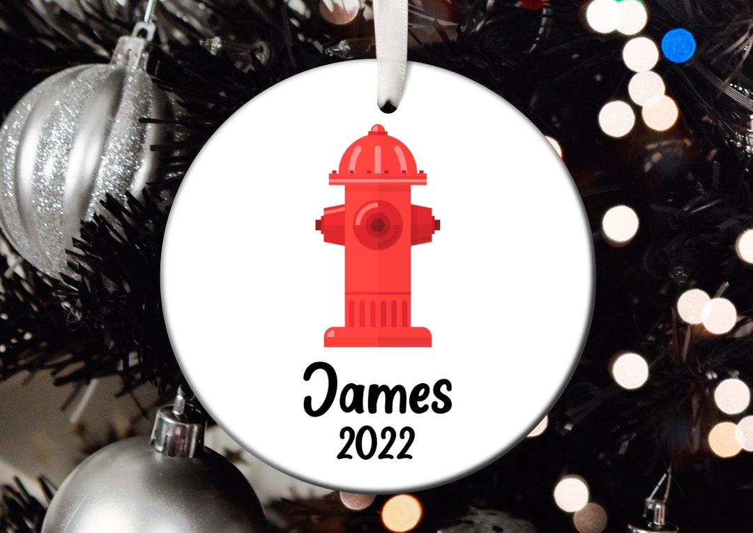 Personalized Fire Hydrant Christmas Ornament, Fire Hydrant Santa ...
