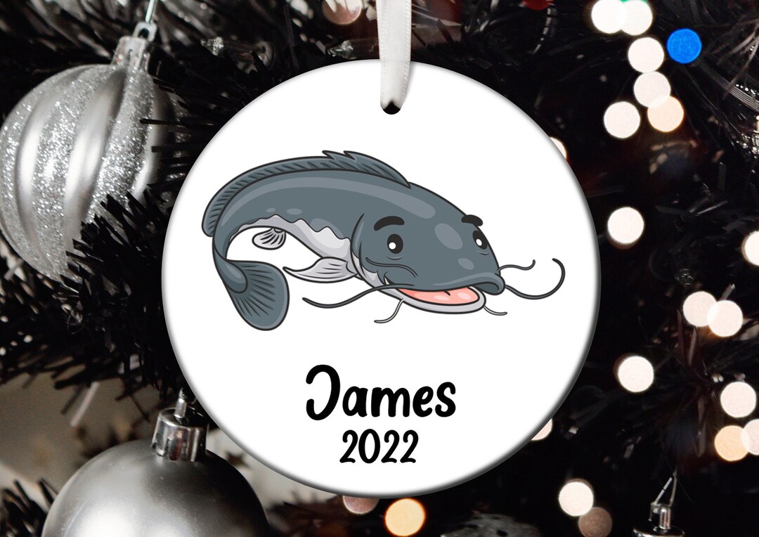 Personalized Catfish Christmas Ornament, Catfish Santa Ornament ...