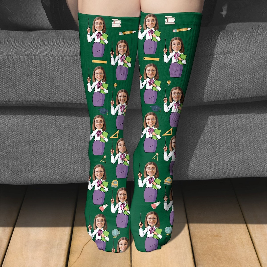 Funny Teacher Socks, Teacher Appreciation Socks, Personalized Teacher ...