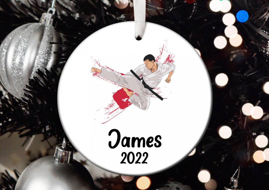 Personalized Karate Christmas Ornament, Karate Santa Ornament, Karate ...