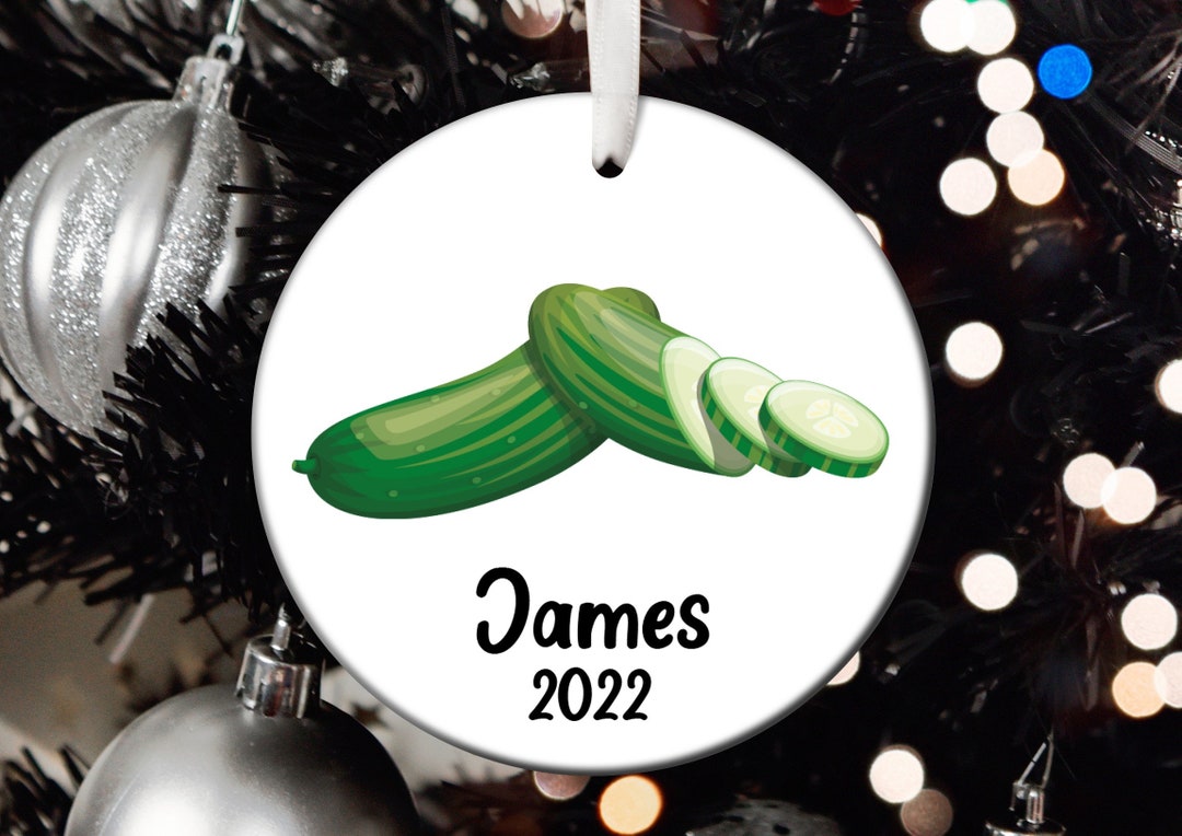 Personalized Cucumber Christmas Ornament, Cucumber Santa Ornament ...