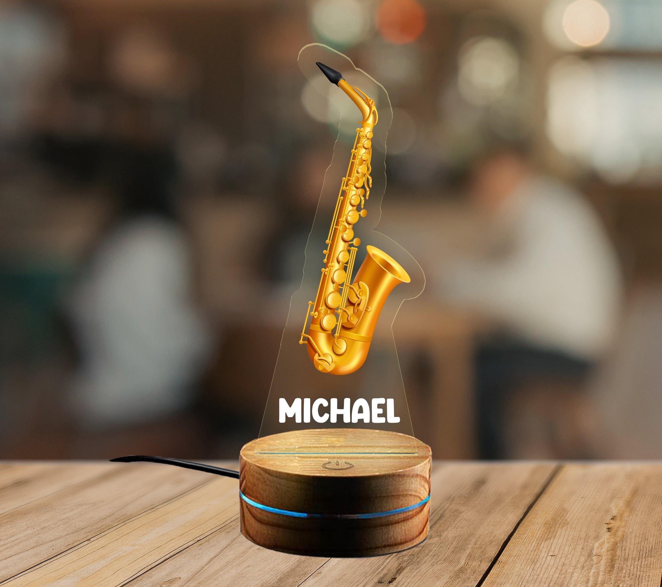 Personalized Saxophone Night Light, Saxophone Gift, Gift for Saxophone ...