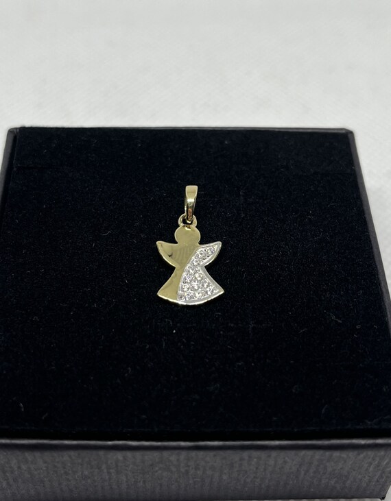 Pendant Angel / Angel 925 Silver gold plated with cry… - Gem