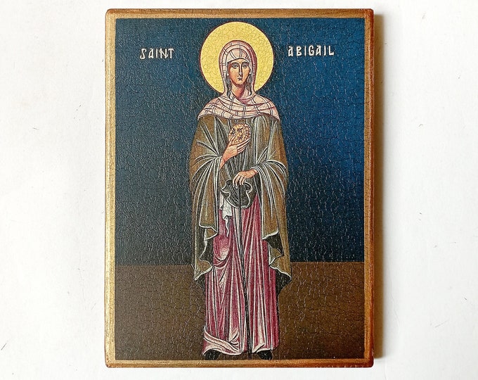 Christian Icon of the Saint Abigail, Gobnait or Deborah, Handmade ...