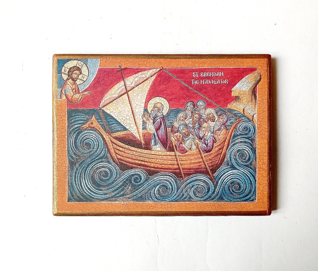 Christian Icon of the Saint Brendan the Navigator, the Voyager, the ...