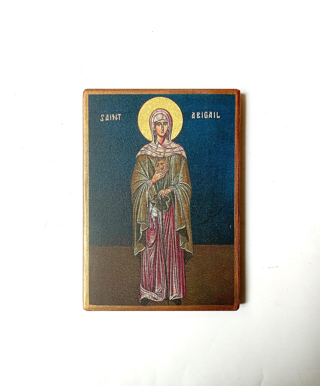 Christian Icon of the Saint Abigail, Gobnait or Deborah, Handmade ...