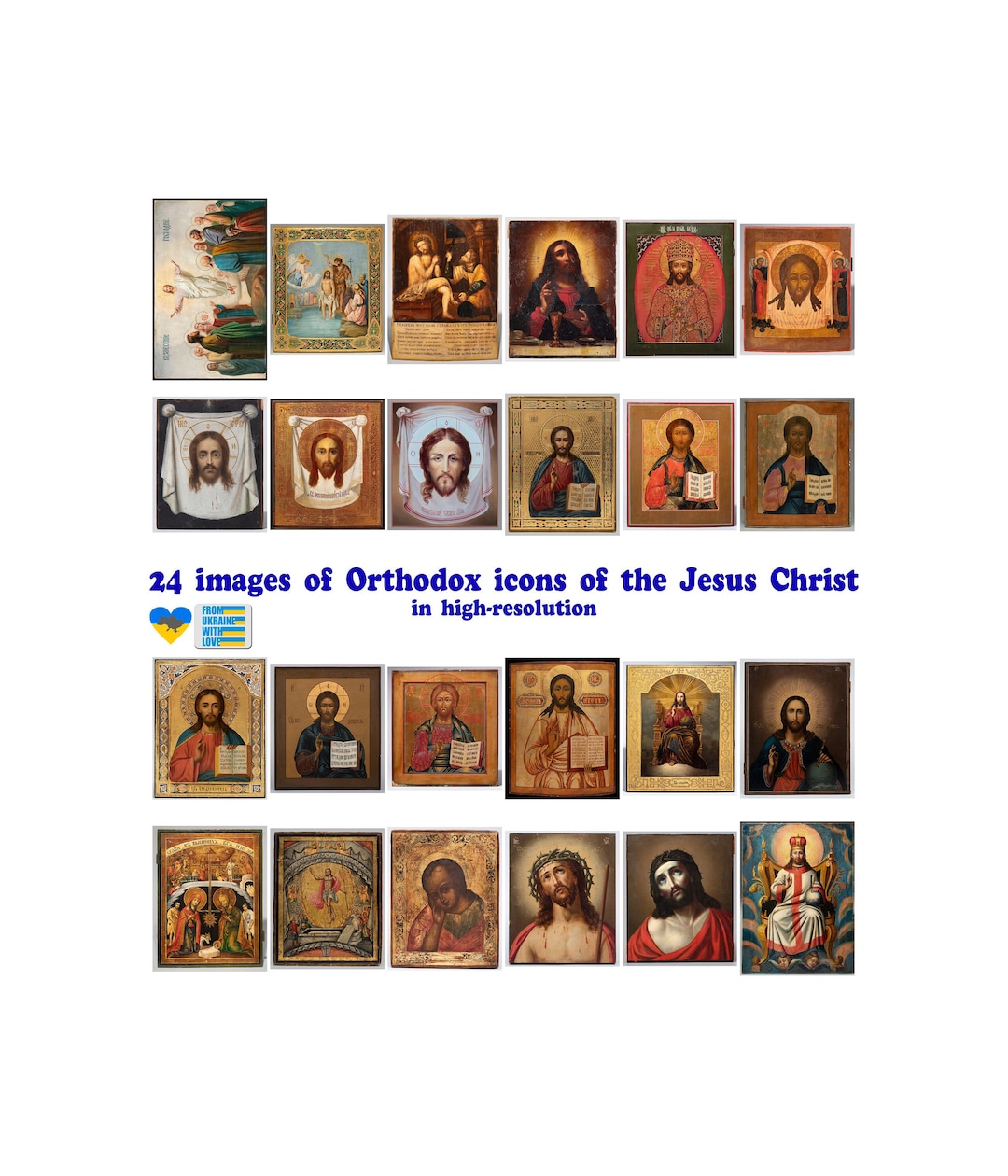24pcs Jesus Christ, Pantocrator, Lord Almighty, Savior, Orthodox ...