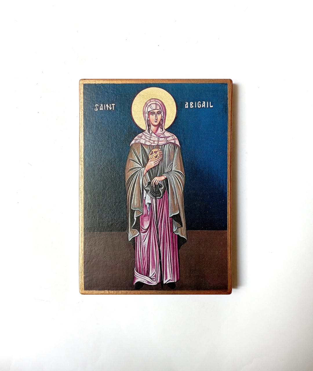 Christian Icon of the Saint Abigail, Gobnait or Deborah, Handmade ...