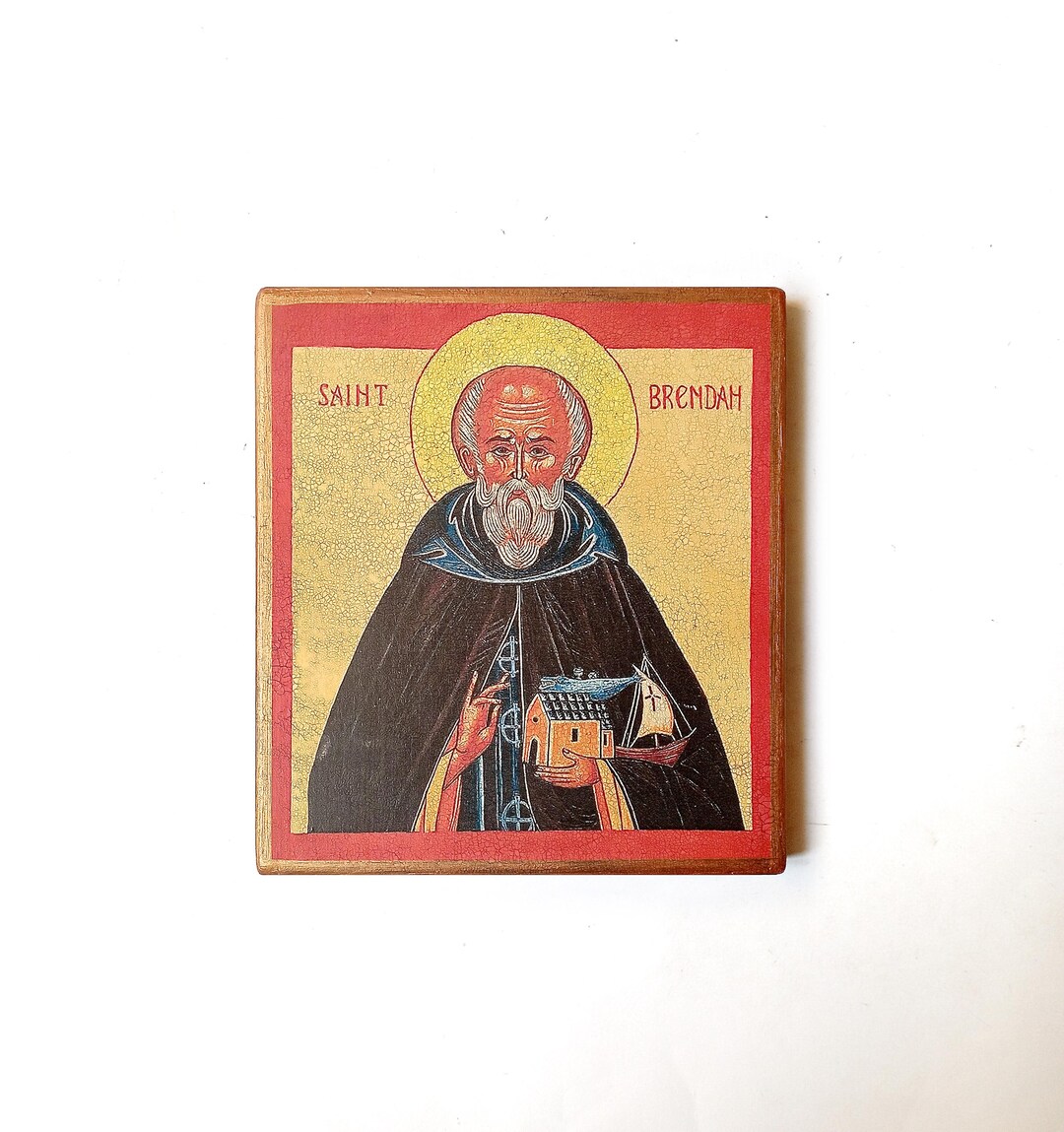 Christian Icon of the Saint Brendan the Navigator, the Voyager, the ...