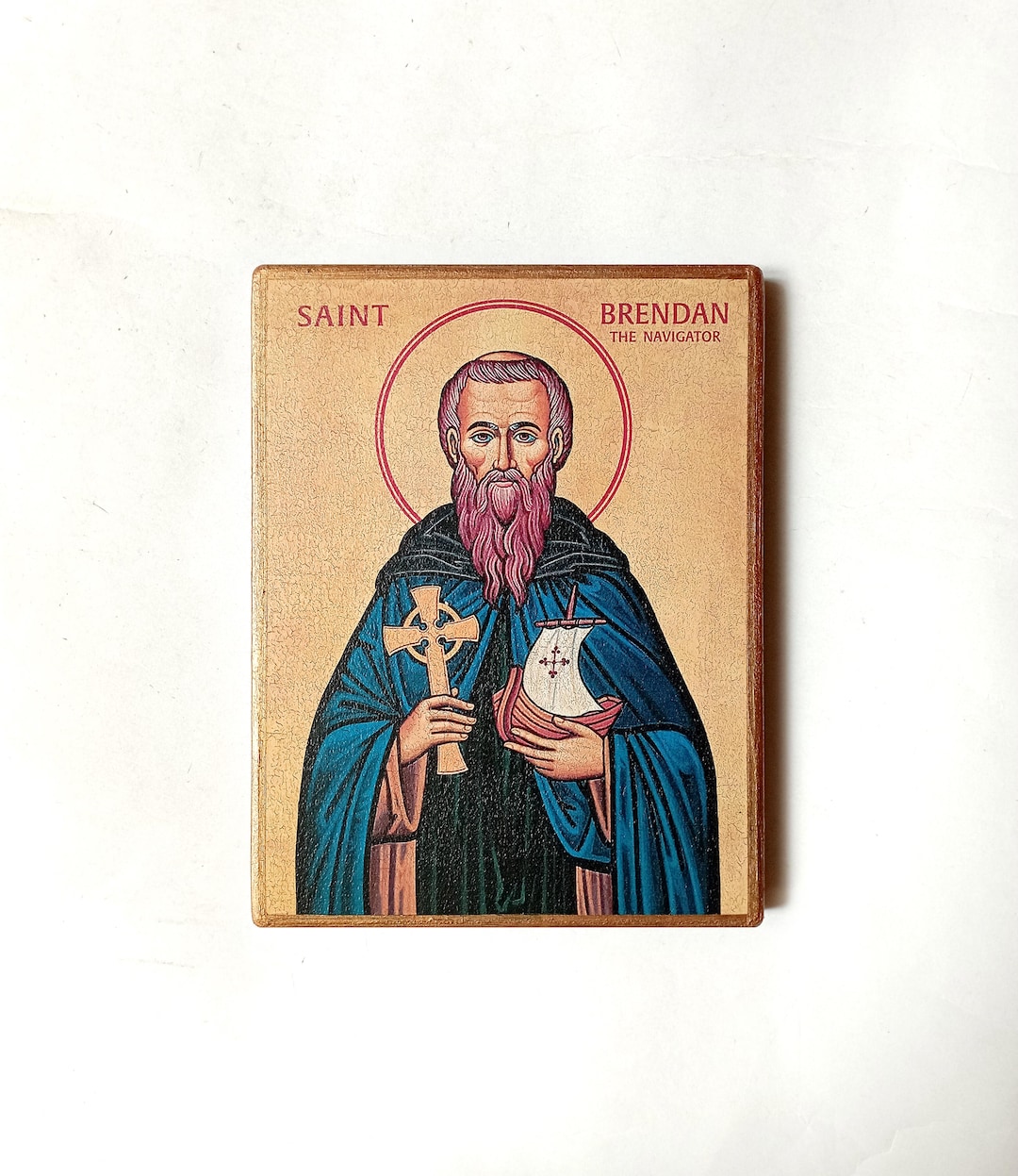 Christian Icon of the Saint Brendan the Navigator, the Voyager, the ...