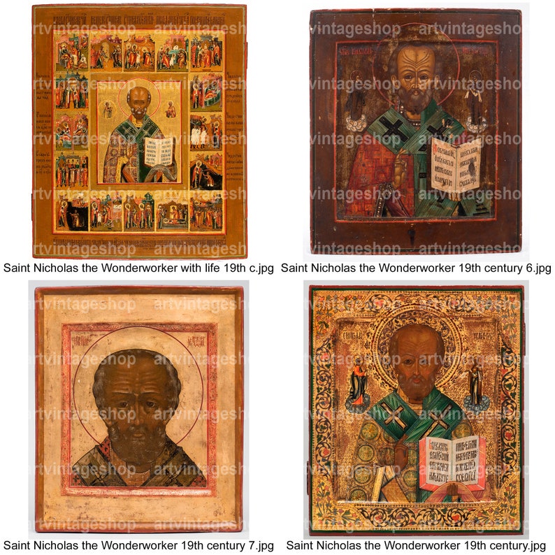 24pcs Orthodox Christian Icons Images of St Nicholas Wonderworker, St ...