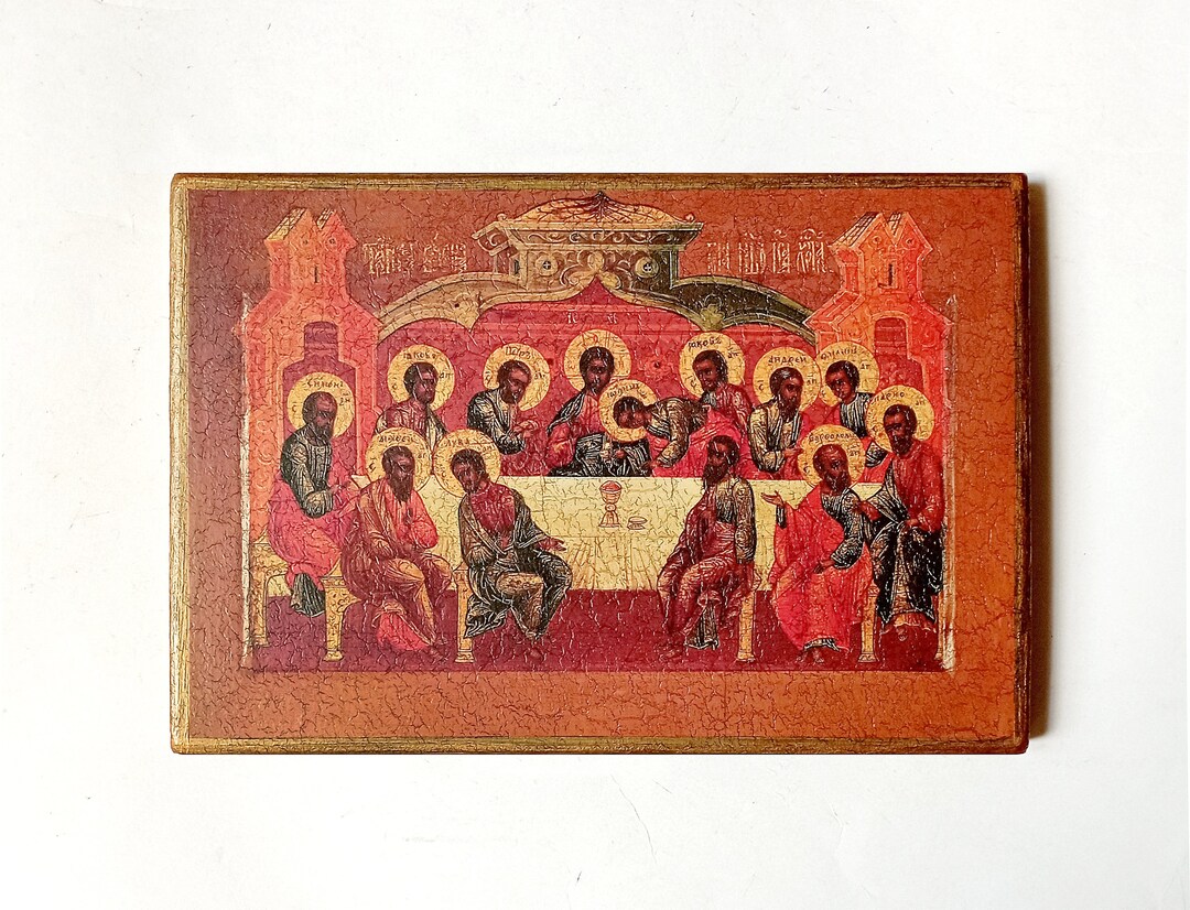 Christian Orthodox the Last Supper Icon, Mystical Supper Icon, Handmade ...