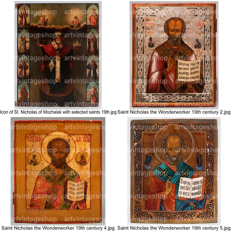 24pcs Orthodox Christian Icons Images of St Nicholas Wonderworker, St ...