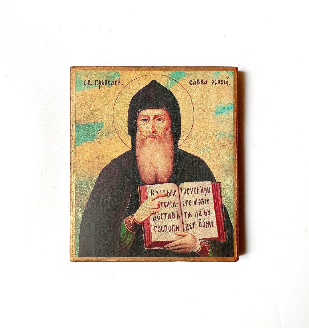 Christian Orthodox Icon of the Saint Savvas, Sabbas the Sanctified ...