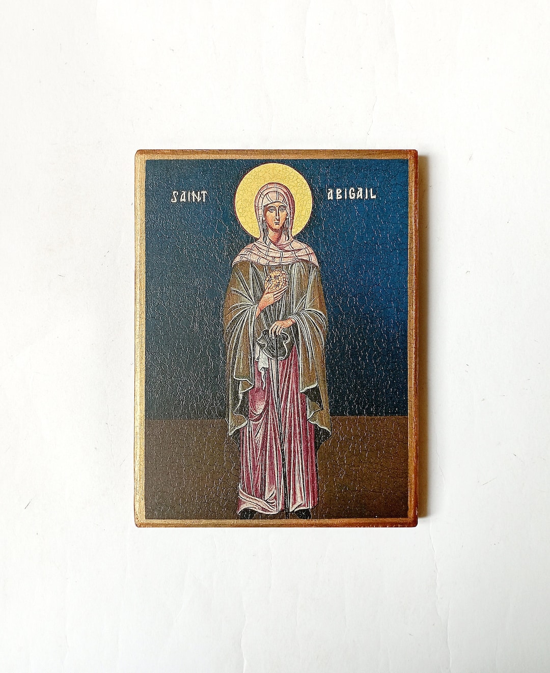 Christian Icon of the Saint Abigail, Gobnait or Deborah, Handmade ...