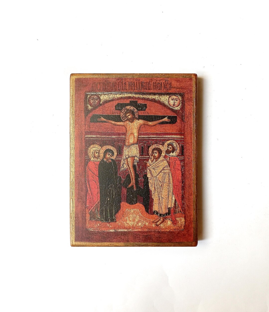Christian Orthodox Icon Crucifixion of Christ, Savior, Jesus Christ ...