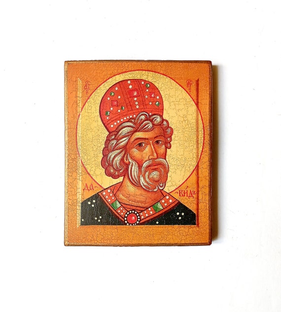 Christian Icon of Holy Prophet King David Handmade Wooden - Etsy