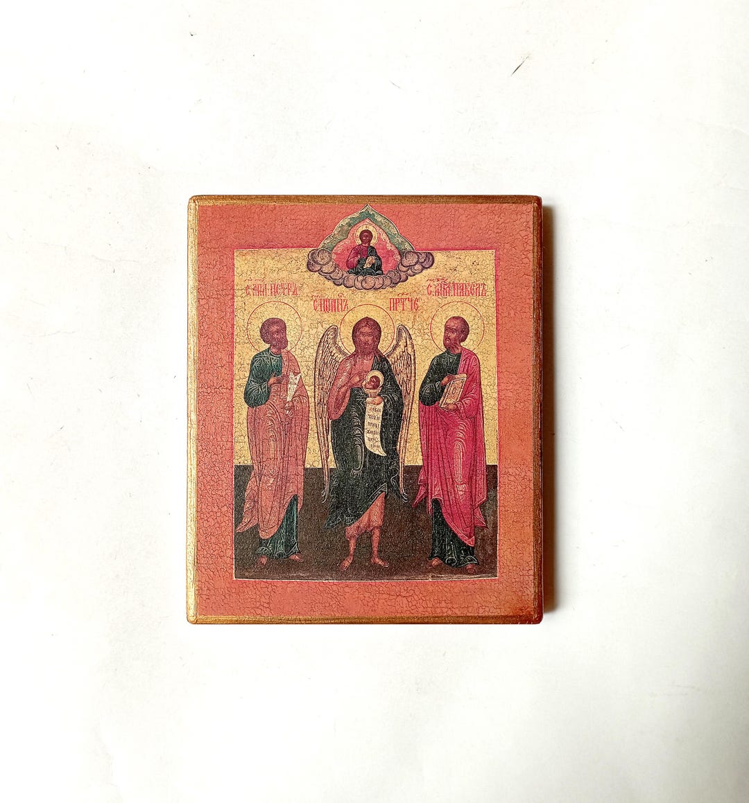 Christian Icon Saints John the Forerunner Baptist, Peter & Paul ...