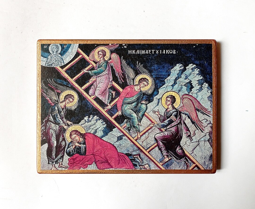 Christian Icon the Jacob’s Ladder (jacob's Dream), Handmade, Wooden ...