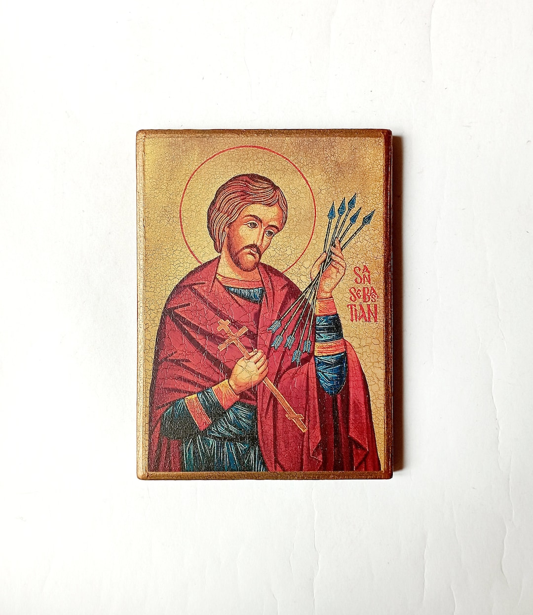 Incroyable icône chrétienne de Saint Sébastien faite à la - Etsy France