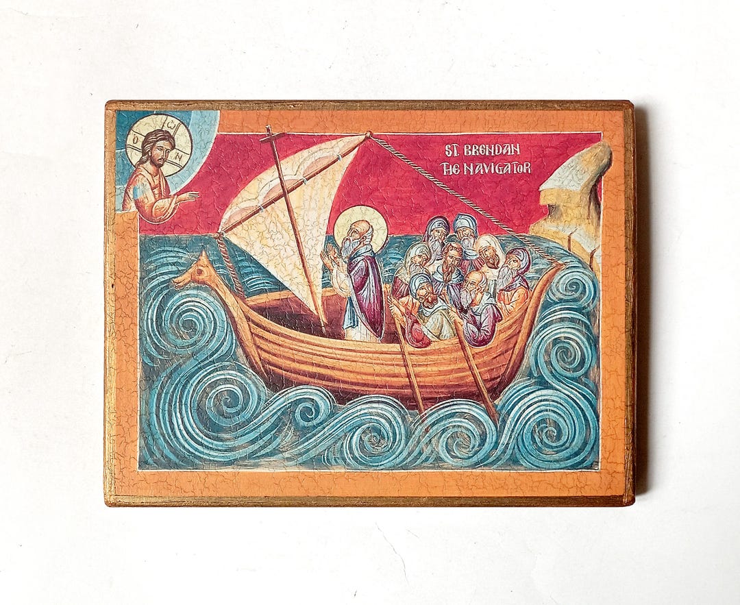 Christian Icon of the Saint Brendan the Navigator, the Voyager, the ...