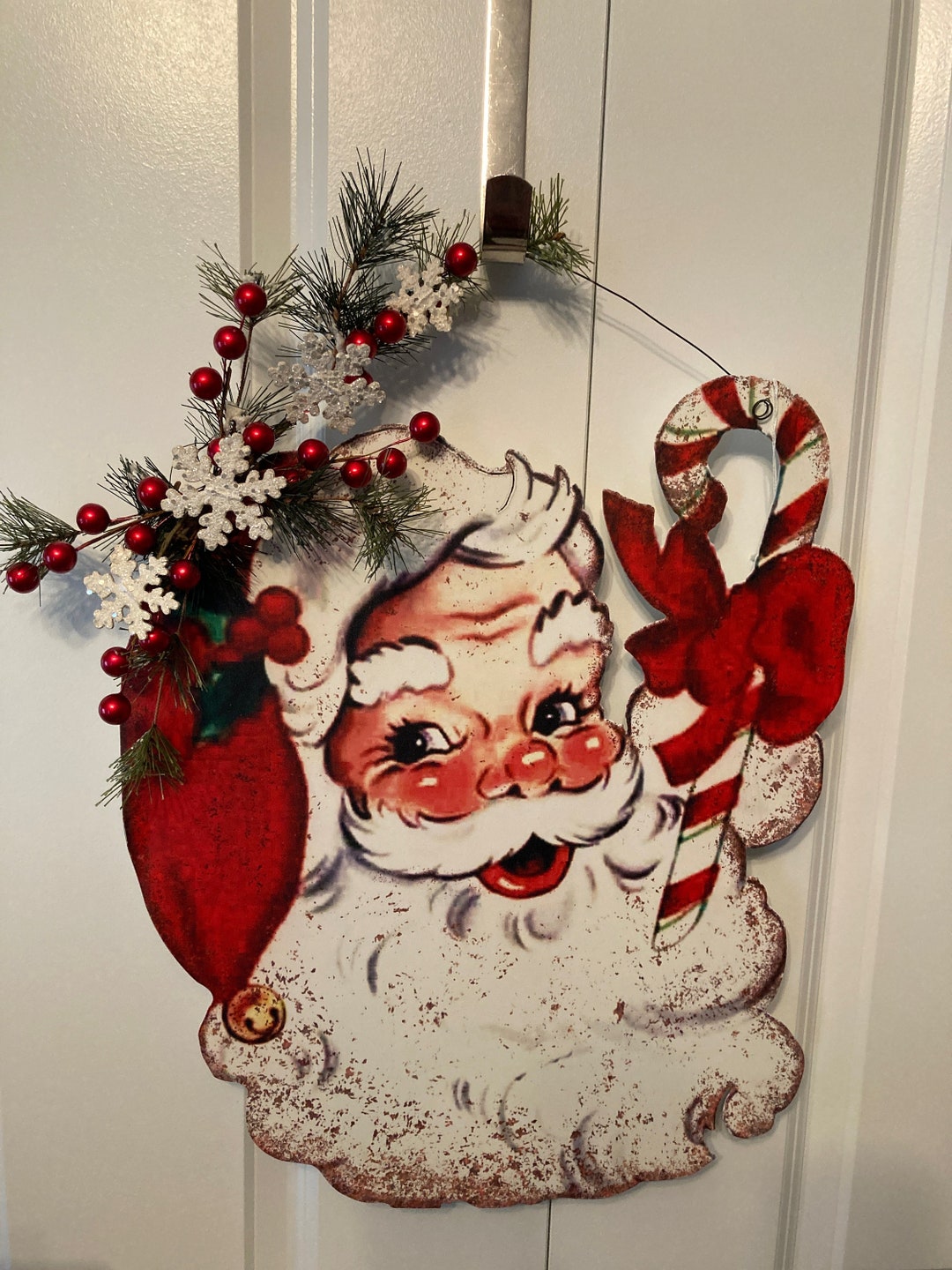 Vintage Santa Door Decor, Retro Santa Door Decor - Etsy