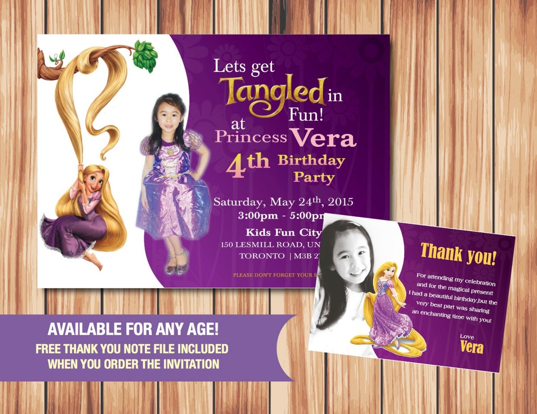 Rapunzel Tangled Invitation - Rapunzel Tangled Birthday Party ...