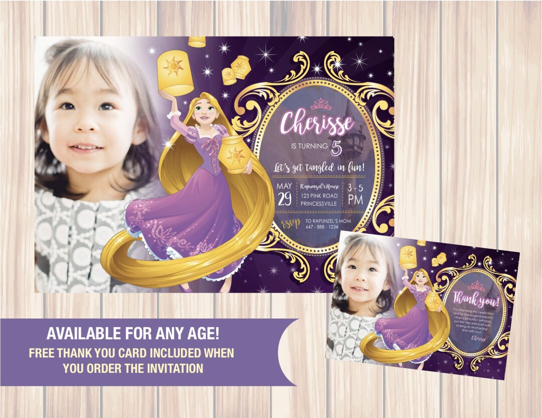 Rapunzel Tangled Invitation Rapunzel Tangled Birthday Party Invitation ...