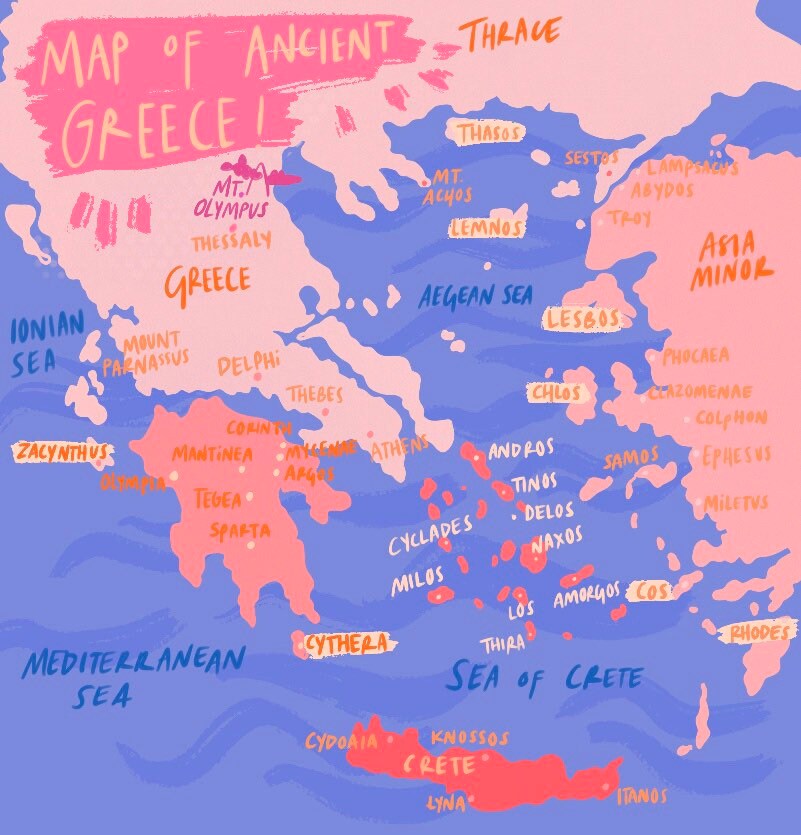 Map of Ancient Greece | Etsy
