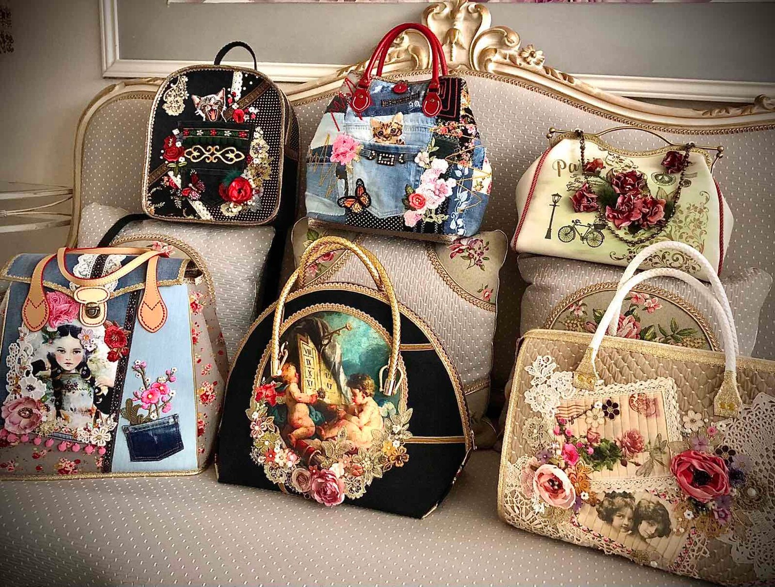 Sabby Chic Bag,victorian Cottage Bag,romantic French Bag,bohemean Style ...