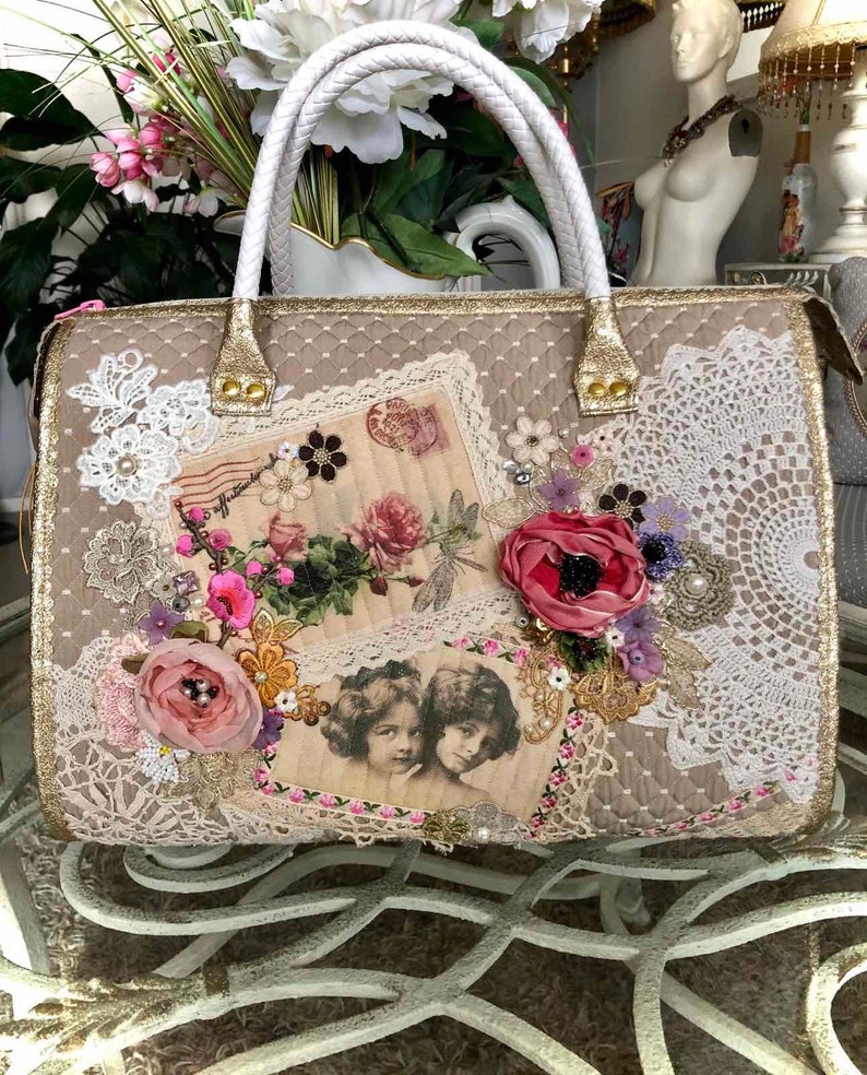 Sabby Chic Bag,victorian Cottage Bag,romantic French Bag,bohemean Style ...