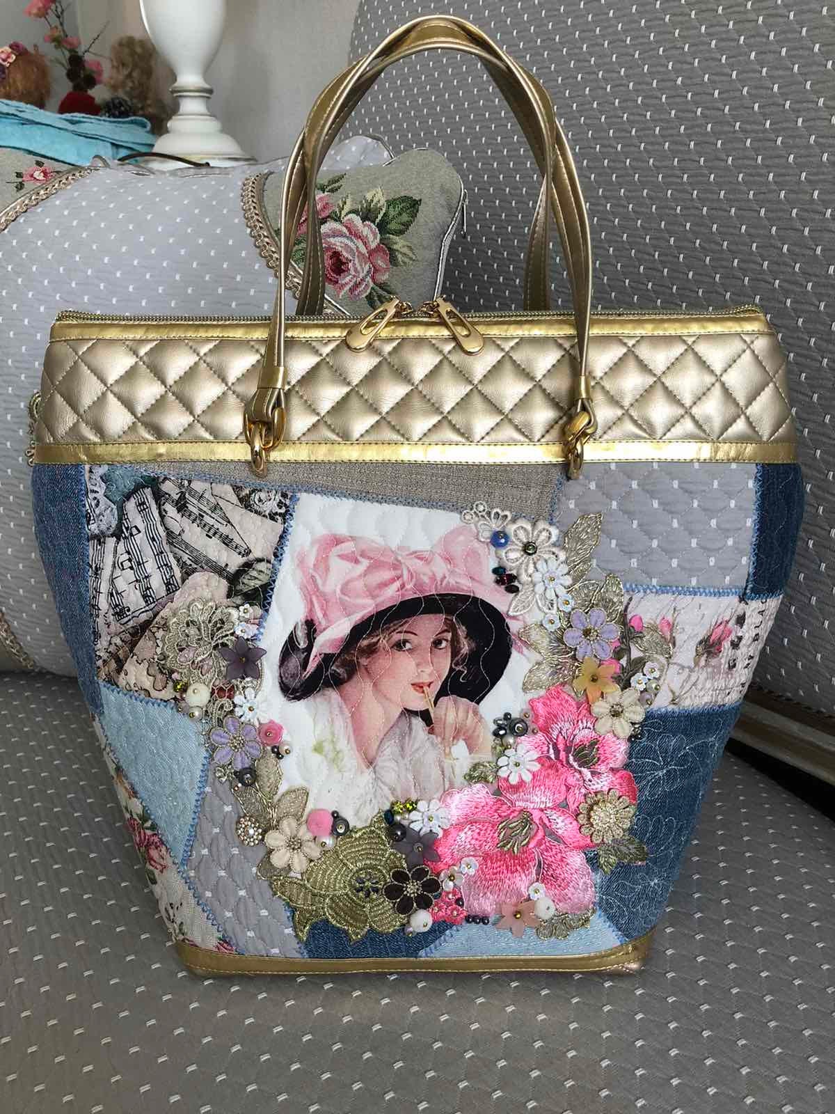 Sabby Chic Bag,victorian Cottage Bag,romantic French Bag,bohemean Style ...