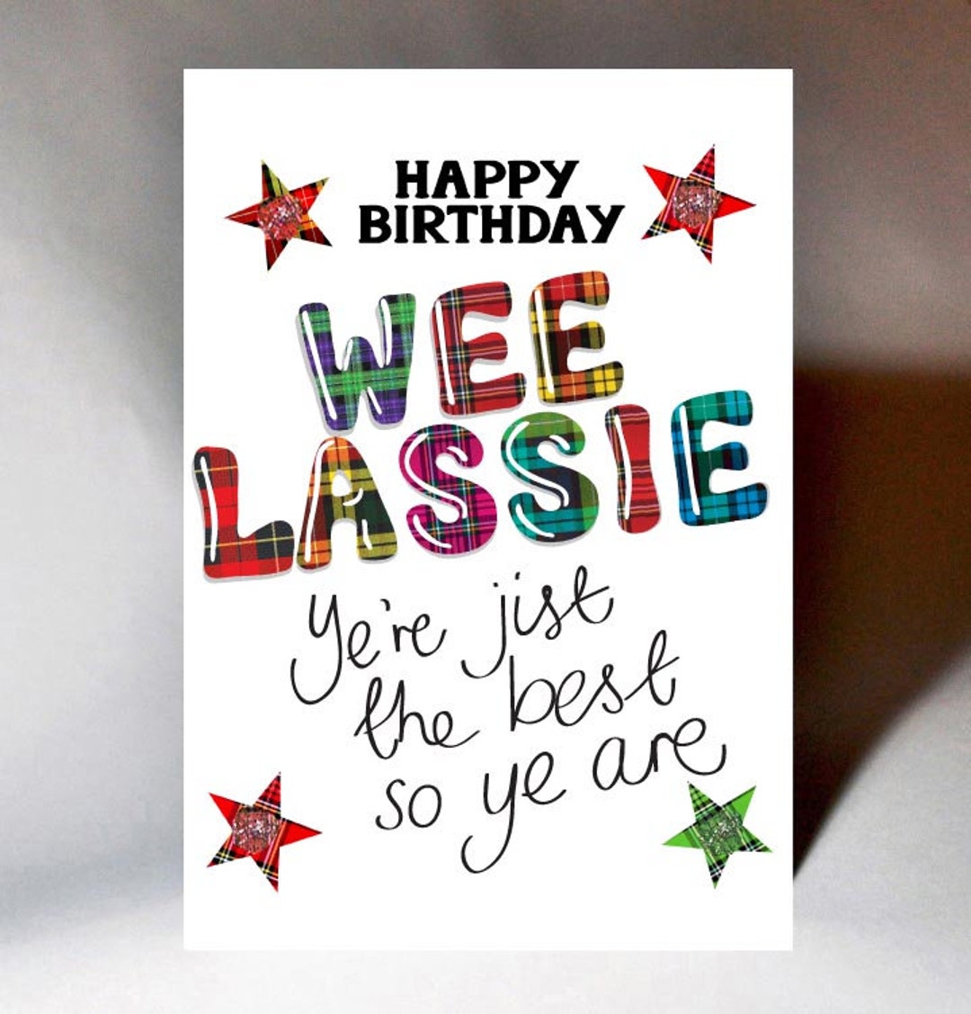 Tartan Words Wee Lassie Birthday Card WWTW47 - Etsy