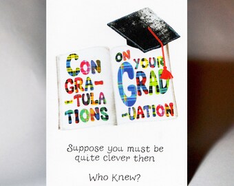 Graduation Book Card Congratulations Graduate Greeting Card - Etsy