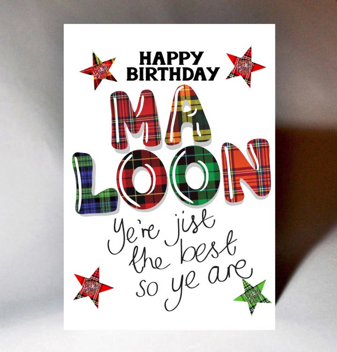 Tartan Words Ma Loon Birthday Card WWTW49 - Etsy