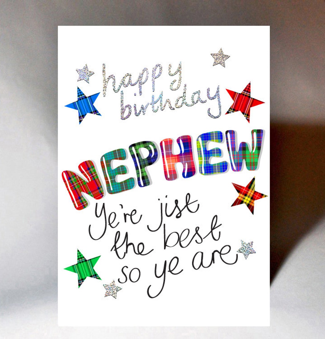 Tartan Words Nephew Birthday Card WWTW20 - Etsy