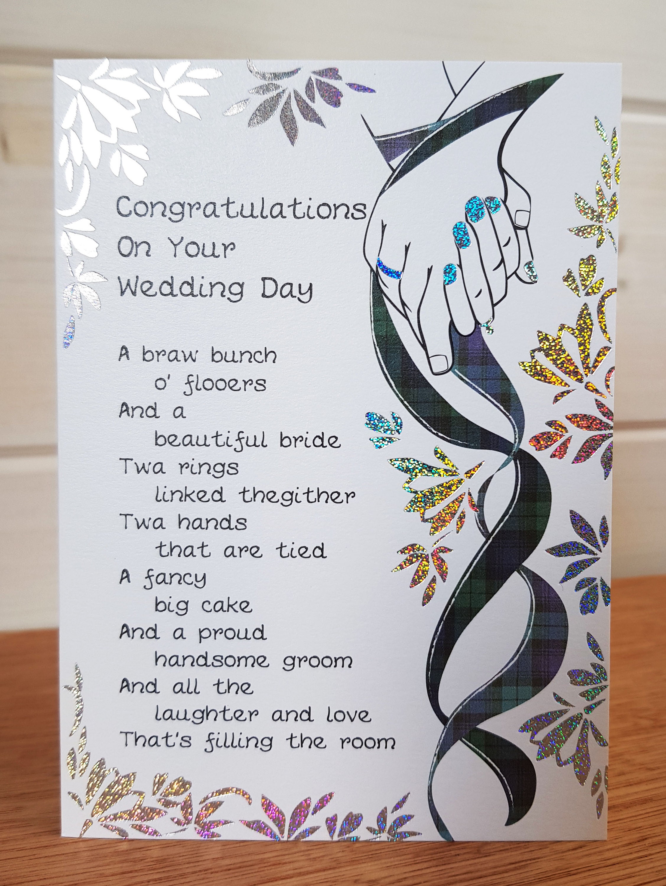 Wedding 'twa Hands Tied Thegither' Card WWWE80 | Etsy UK