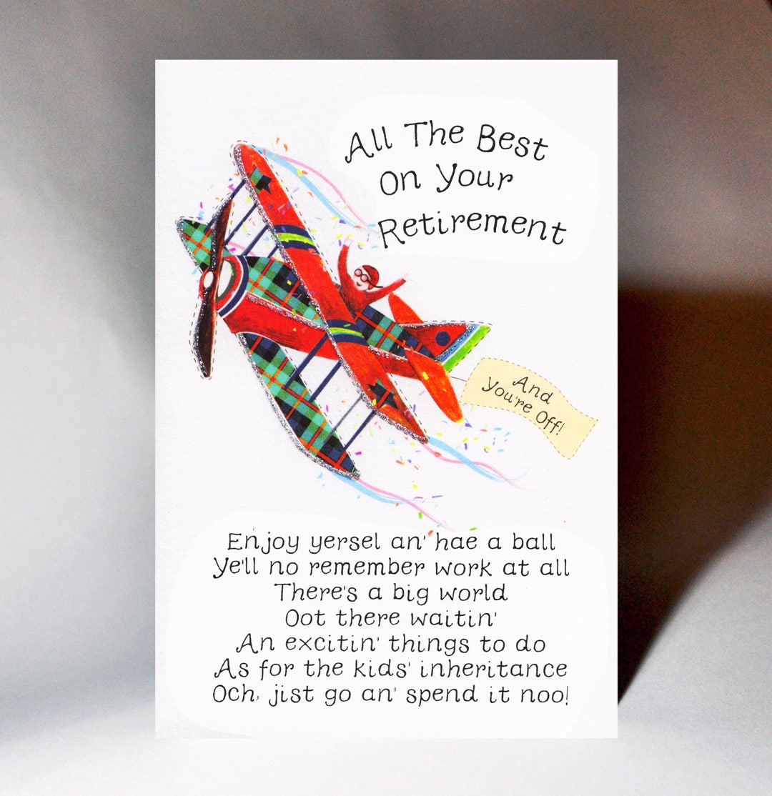 Scottish Retirement Card Aeroplane WWRE02 - Etsy