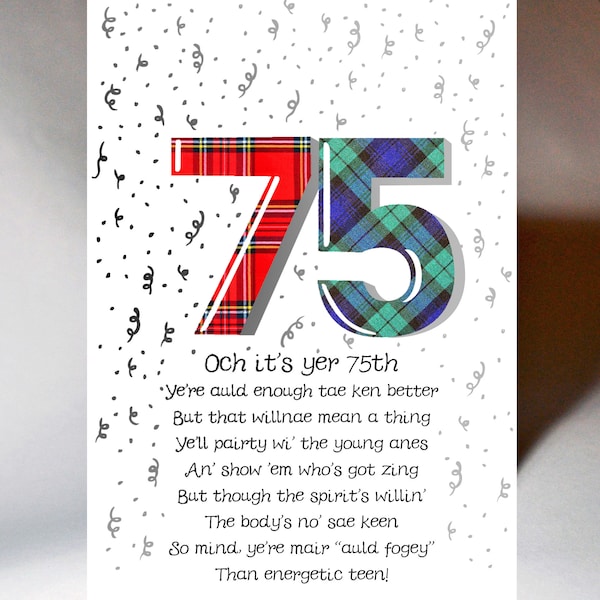 75th Birthday Card - Etsy