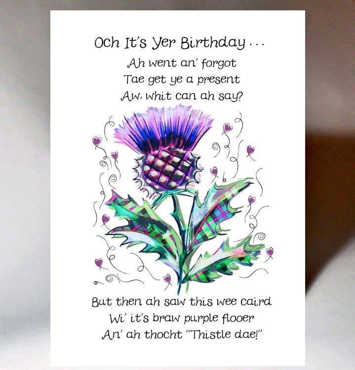 Birthday Thistle Dae Card - Etsy