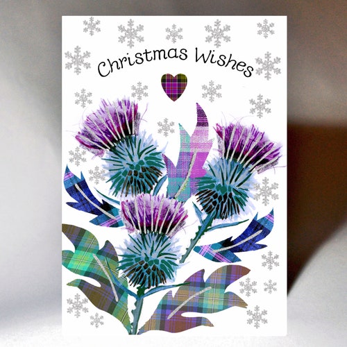 Christmas Wishes Thistle Card WWXM01 - Etsy UK