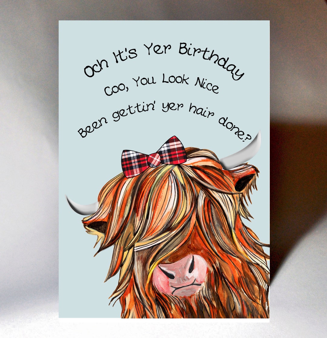 Scottish Birthday Card Coo WWBI41 - Etsy