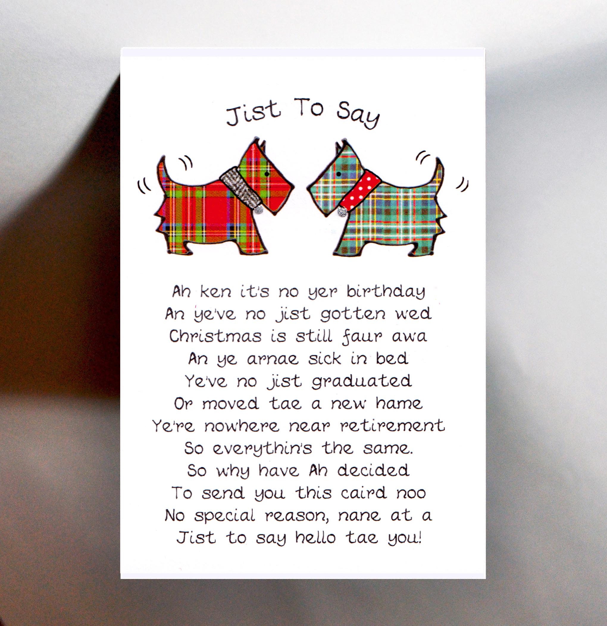 Scottish Greeting Card Tartan Scotties WWGR01 - Etsy UK