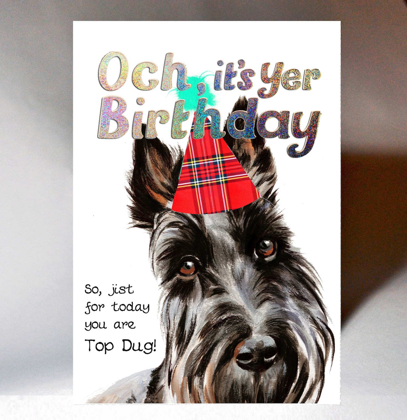 Birthday Scottie Top Dug Card WWBD187 - Etsy
