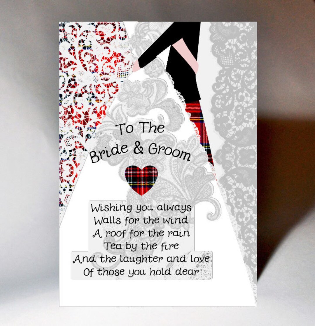 Wedding Bride and Groom Poem Card WWWE81 - Etsy