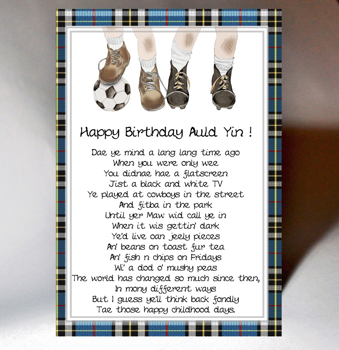 Scottish Birthday Card Auld Yin WWBD58 - Etsy